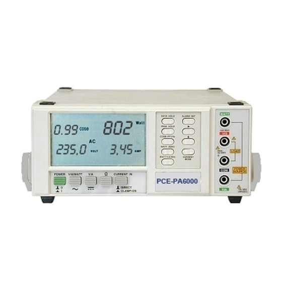 PCE INSTRUMENTS PA6000 MANUAL Pdf Download | ManualsLib