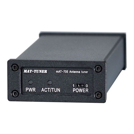MAT-TUNER MAT-705 INSTRUCTION MANUAL Pdf Download | ManualsLib