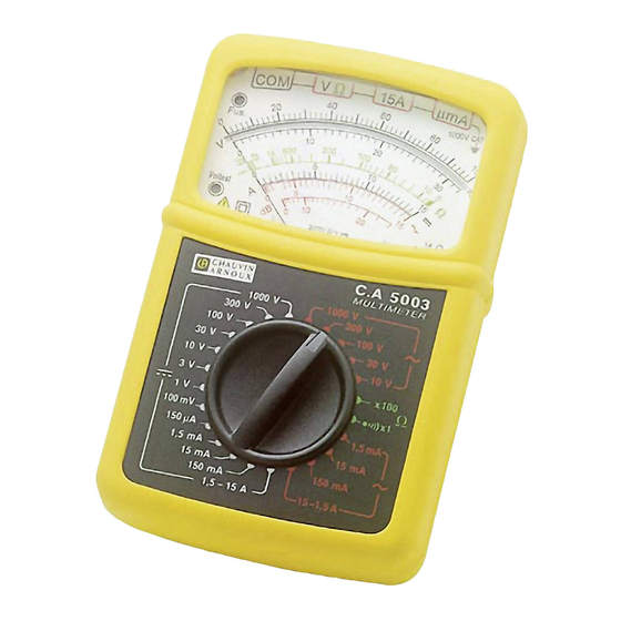 CHAUVIN ARNOUX C.A 5003 USER MANUAL Pdf Download | ManualsLib