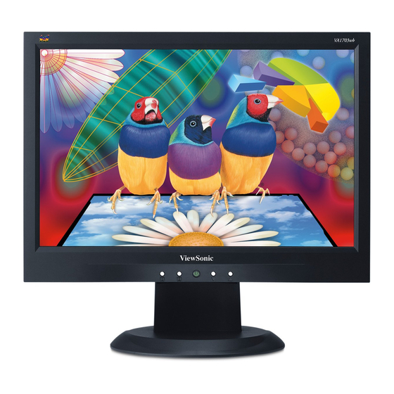 VIEWSONIC VA1703WB USER MANUAL Pdf Download | ManualsLib