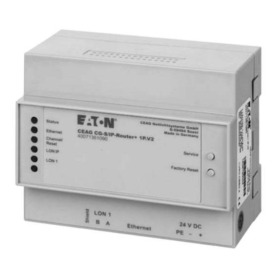 EATON CEAG CG-S / IP ROUTER+ 1P. V2 MOUNTING AND OPERATING INSTRUCTIONS ...