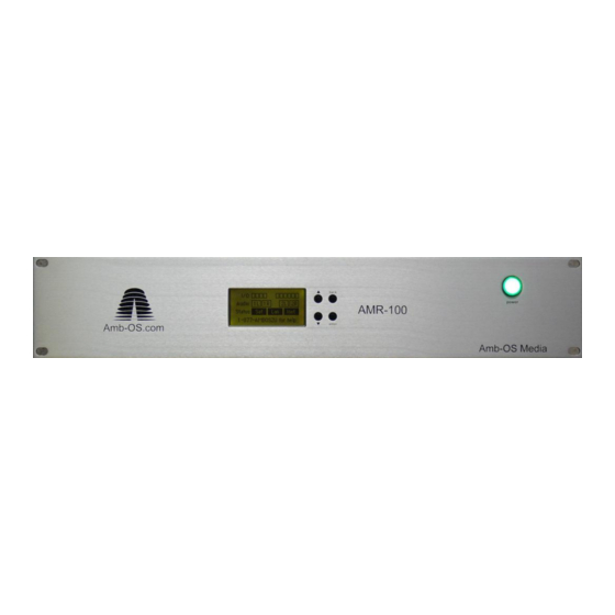 AMB-OS MEDIA AMR-100 OPERATION MANUAL Pdf Download | ManualsLib