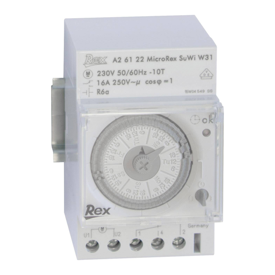 REX MICROREX SU/WI A2 61 22 QUICK START MANUAL Pdf Download | ManualsLib