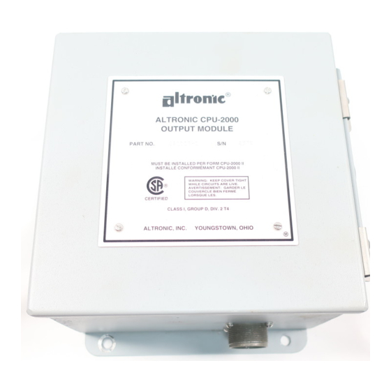 ALTRONIC CPU-2000 SERVICE INSTRUCTION Pdf Download | ManualsLib