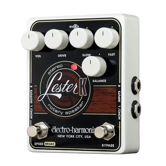 ELECTRO-HARMONIX LESTER K MANUAL Pdf Download | ManualsLib