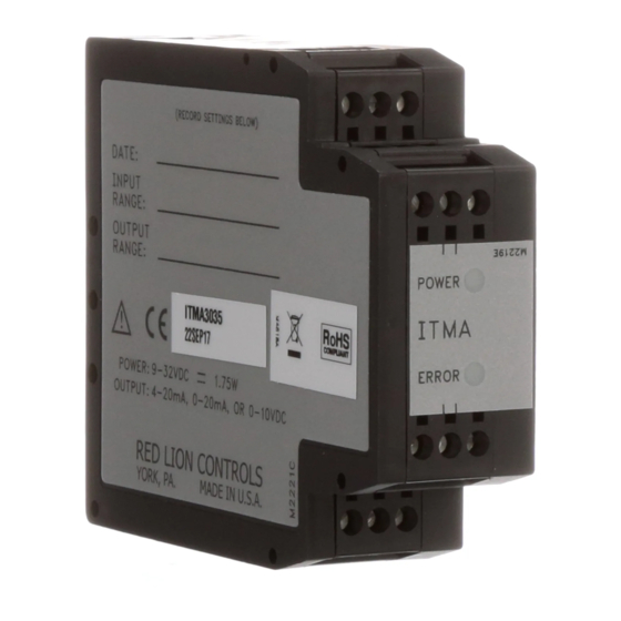 RED LION ITMA MANUAL Pdf Download | ManualsLib