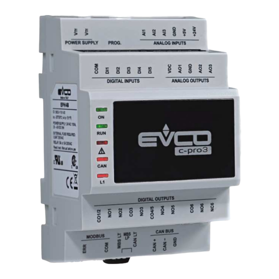 EVCO C-PRO 3 MICRO CHIL SERIES APPLICATIONS MANUAL Pdf Download | ManualsLib