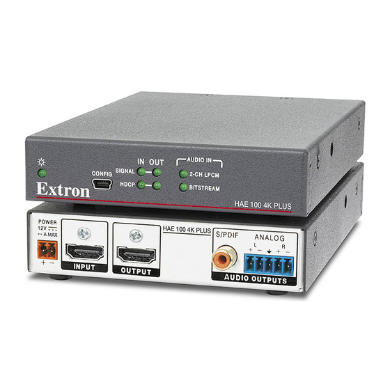 EXTRON ELECTRONICS HAE 100 4K PLUS SETUP MANUAL Pdf Download | ManualsLib