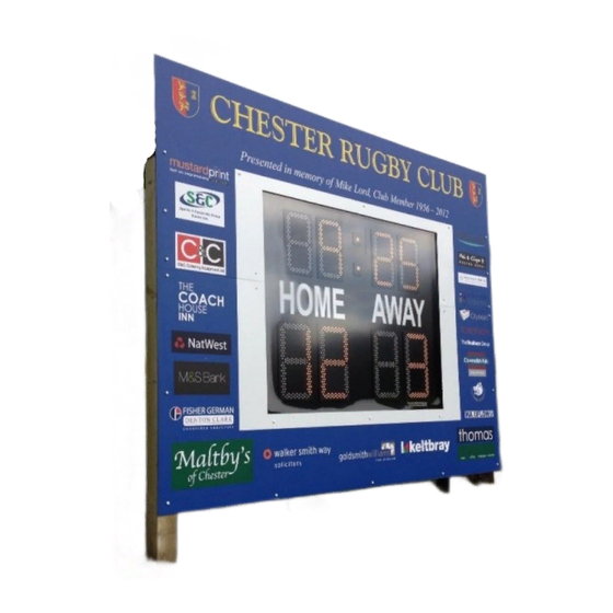 Bespoke Rugby Scoreboard Set Up And Operating Instructions Manual Pdf