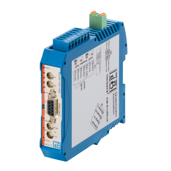 DEUTSCHMANN AUTOMATION UNIGATE CM - PROFIBUS INSTRUCTION MANUAL Pdf ...