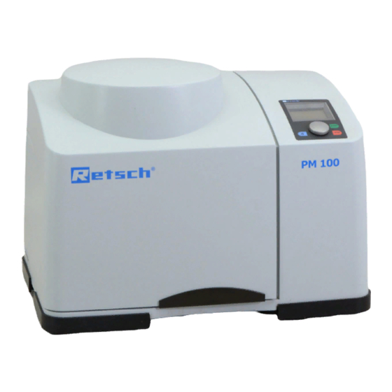 RETSCH PM100 MANUAL Pdf Download | ManualsLib