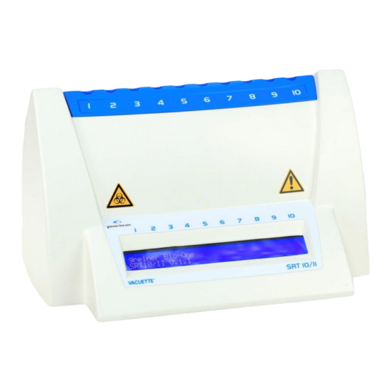 GREINER BIO-ONE SED RATE TIMER 10/II USER MANUAL Pdf Download | ManualsLib