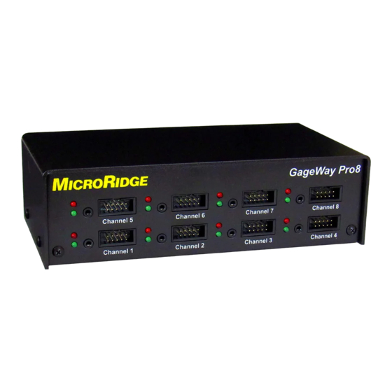 MICRORIDGE GAGEWAY PRO SERIES USER MANUAL Pdf Download | ManualsLib