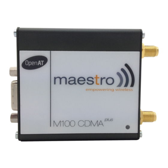 MAESTRO M100 CDMA PLUS QUICK START MANUAL Pdf Download | ManualsLib