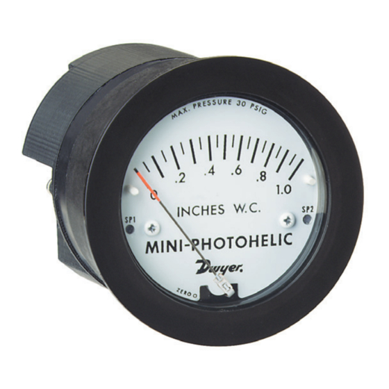DWYER INSTRUMENTS MP MINI-PHOTOHELIC SERIES SPECIFICATIONS-INSTALLATION ...