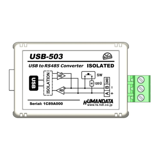 HUMANDATA USB-503 USER MANUAL Pdf Download | ManualsLib