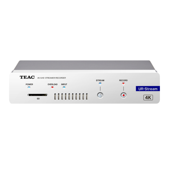 TEAC UR-STREAM OWNER'S MANUAL Pdf Download | ManualsLib
