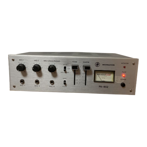 MONACOR PA-602 OPERATING INSTRUCTIONS Pdf Download | ManualsLib