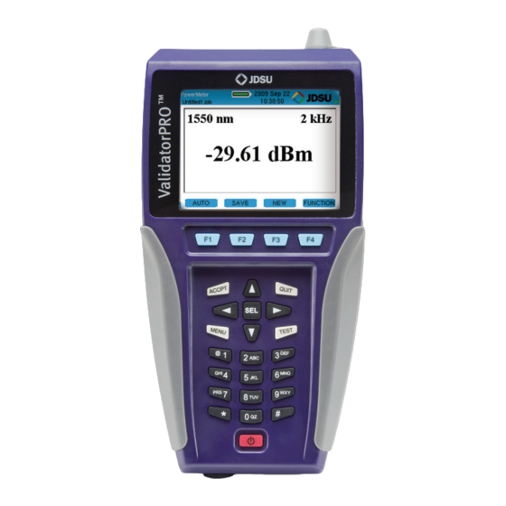 JDS UNIPHASE VALIDATORPRO-NT, CU USER MANUAL Pdf Download | ManualsLib