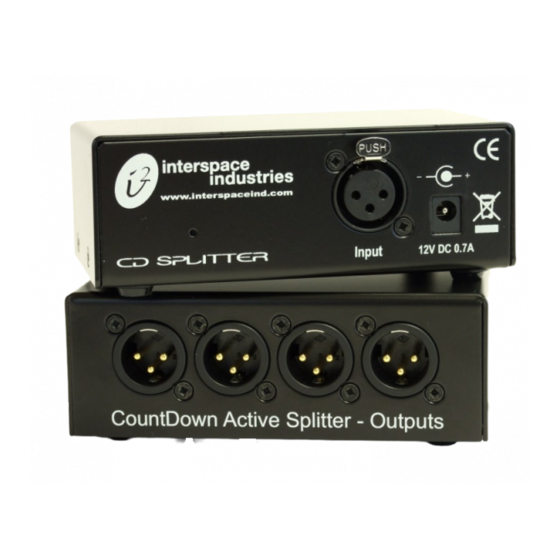 INTERSPACE INDUSTRIES COUNTDOWN SPLITTER USER MANUAL Pdf Download ...