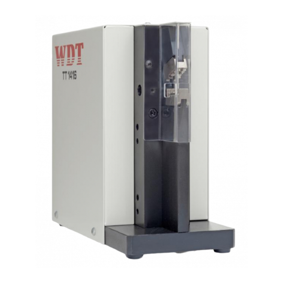 WDT TT 1416 INSTRUCTION MANUAL Pdf Download | ManualsLib