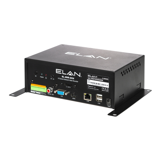 ELAN EL-NVR-8CH REFERENCE MANUAL Pdf Download | ManualsLib