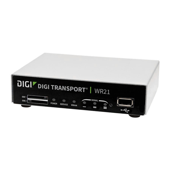 DIGI TRANSPORT WR11 NETWORK ROUTER USER MANUAL | ManualsLib