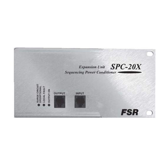 FSR SPC-20X OWNER'S MANUAL Pdf Download | ManualsLib