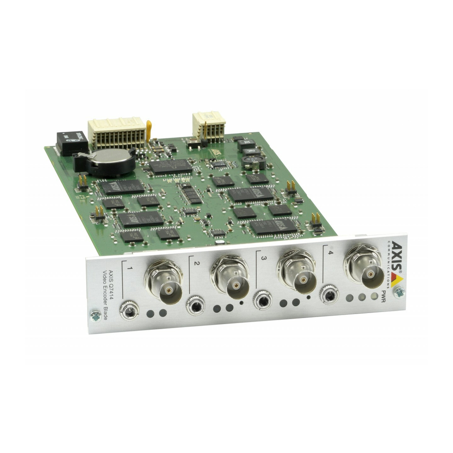 AXIS VIDEO ENCODER BLADE Q7406 INSTALLATION MANUAL Pdf Download ...