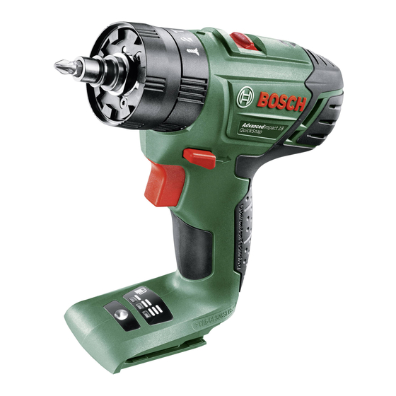 BOSCH ADVANCEDIMPACT 18 QUICKSNAP ORIGINAL INSTRUCTIONS MANUAL Pdf ...