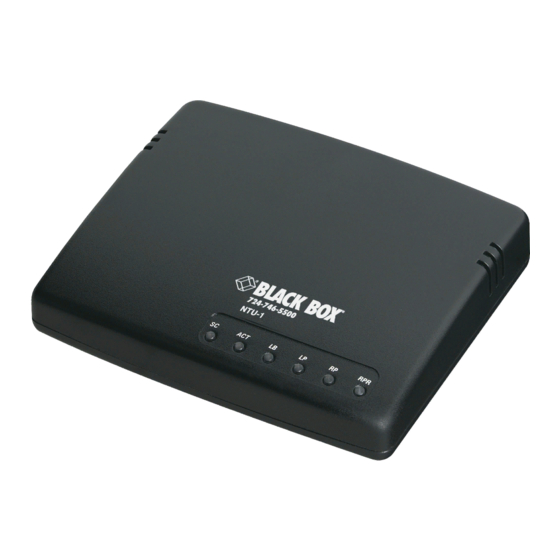 BLACK BOX NTU-1 MANUAL Pdf Download | ManualsLib