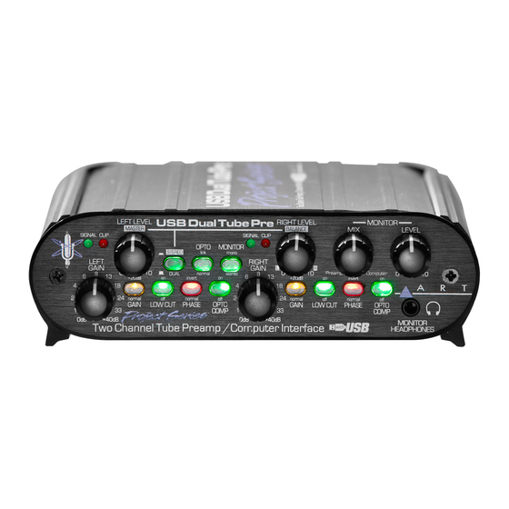 ART USB DUAL TUBE PRE PROJECT SERIES USER MANUAL Pdf Download | ManualsLib