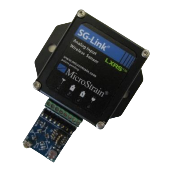 LORD MICROSTRAIN SG-LINK-LXRS TECHNICAL NOTES Pdf Download | ManualsLib