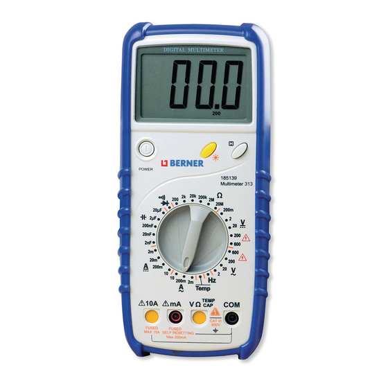 BERNER 185139 OPERATING INSTRUCTIONS MANUAL Pdf Download | ManualsLib