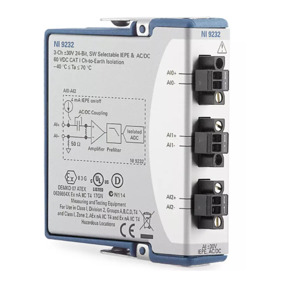 NI 9232 OPERATING INSTRUCTIONS AND SPECIFICATIONS Pdf Download | ManualsLib