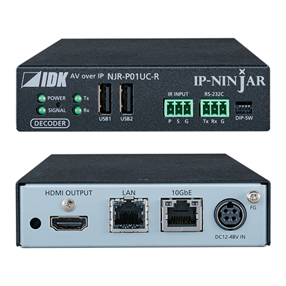 IDK NJR-P01U SERIES USER MANUAL Pdf Download | ManualsLib