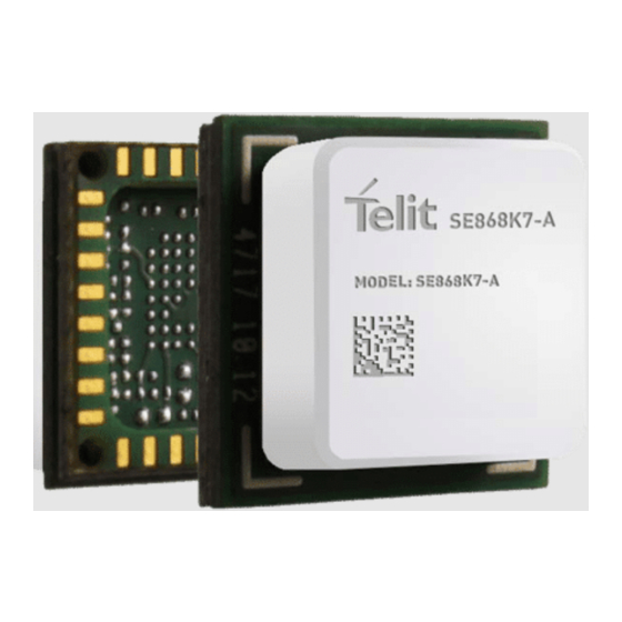 TELIT WIRELESS SOLUTIONS SE868K A SERIES PRODUCT USER MANUAL Pdf ...