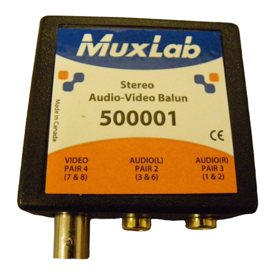 MUXLAB 500001 QUICK INSTALLATION MANUAL Pdf Download | ManualsLib