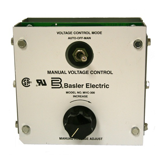 BASLER MVC 300 INSTRUCTION MANUAL Pdf Download | ManualsLib