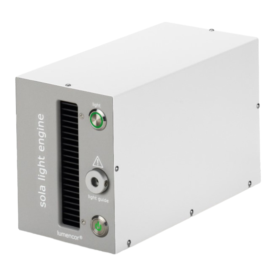 LUMENCOR SOLA INSTRUCTION MANUAL Pdf Download | ManualsLib
