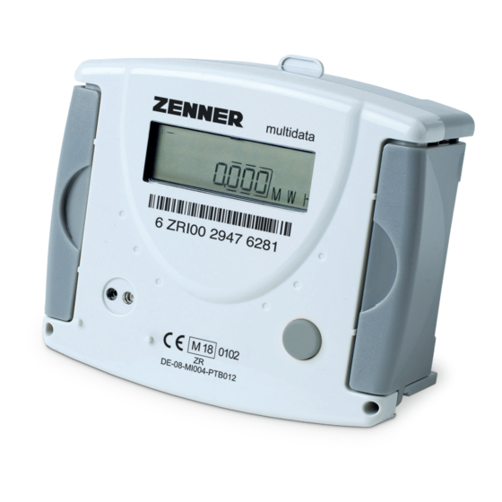 ZENNER MULTIDATA WR3 INSTALLATION AND OPERATING MANUAL Pdf Download ...