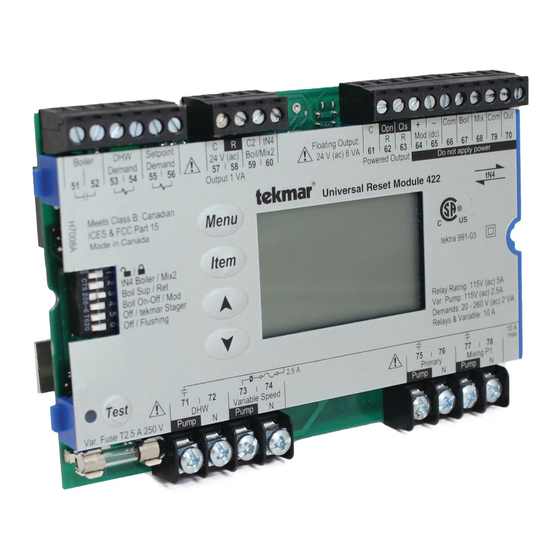 TEKMAR UNIVERSAL RESET MODULE 422 DATA BROCHURE Pdf Download | ManualsLib