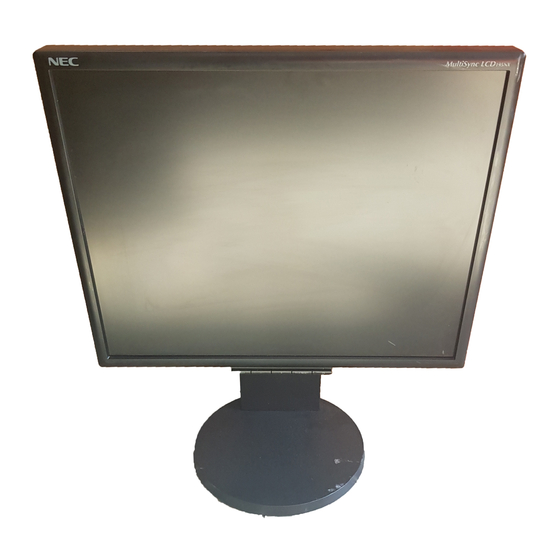 NEC MULTISYNC LCD195NX USER MANUAL Pdf Download | ManualsLib