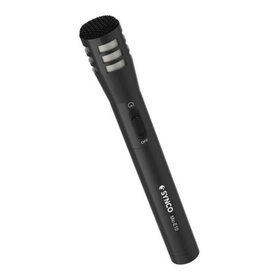 SYNCO MIC-E10 USER MANUAL Pdf Download | ManualsLib