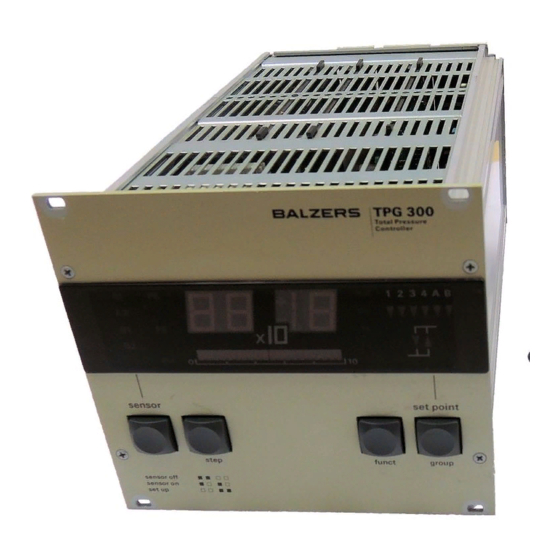 BALZERS TPG 300 OPERATING MANUAL Pdf Download | ManualsLib