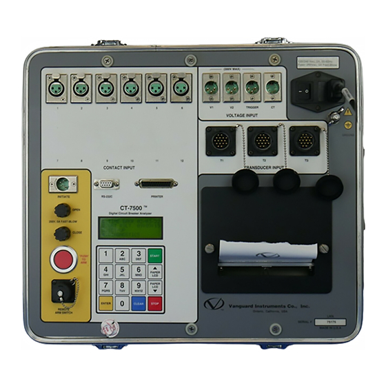 VANGUARD INSTRUMENTS CT-7500 OPERATING INSTRUCTIONS MANUAL Pdf Download ...