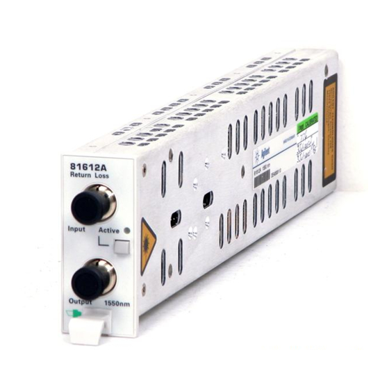 AGILENT TECHNOLOGIES 81610A USER MANUAL Pdf Download | ManualsLib