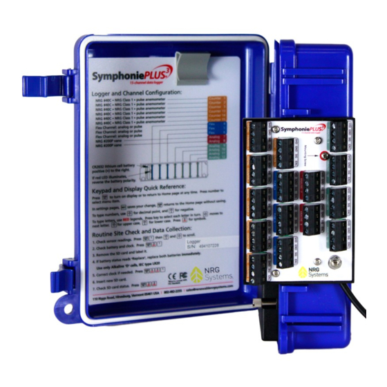 NRG SYSTEMS SYMPHONIEPLUS INSTRUCTIONS Pdf Download | ManualsLib