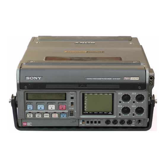 SONY DVW-250 MAINTENANCE MANUAL Pdf Download | ManualsLib