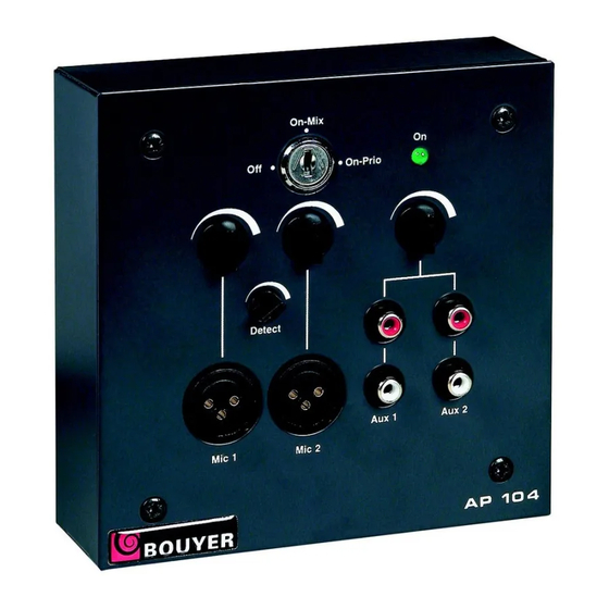 BOUYER AP-104 QUICK START MANUAL Pdf Download | ManualsLib